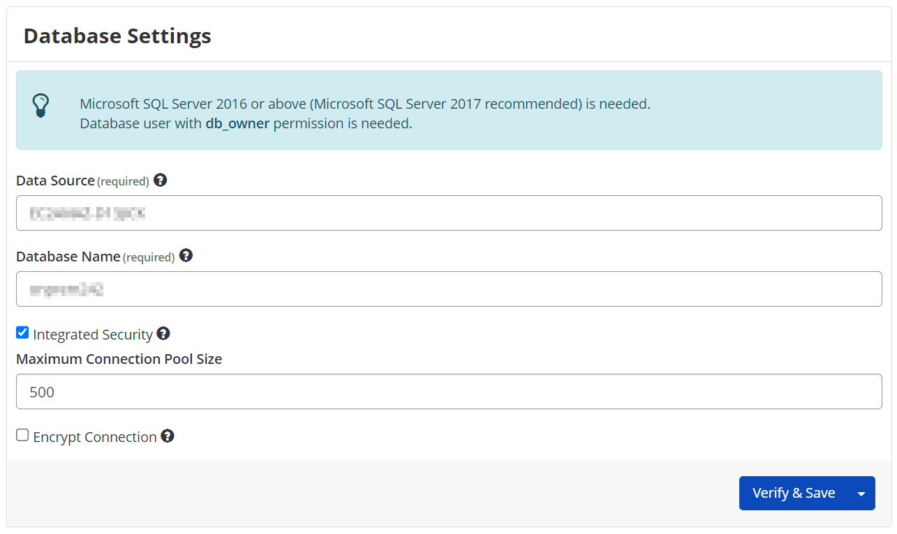 Database Settings | Invicti