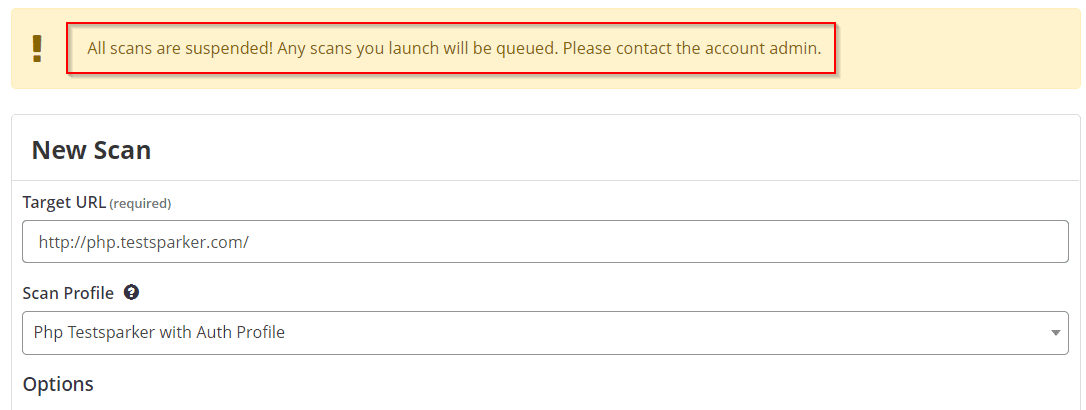 Suspending, pausing, and resuming scans | Invicti
