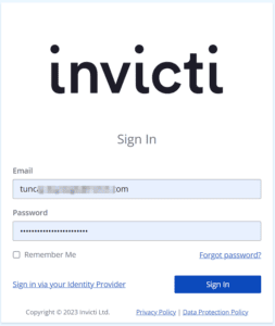 Logging in to Invicti | Invicti