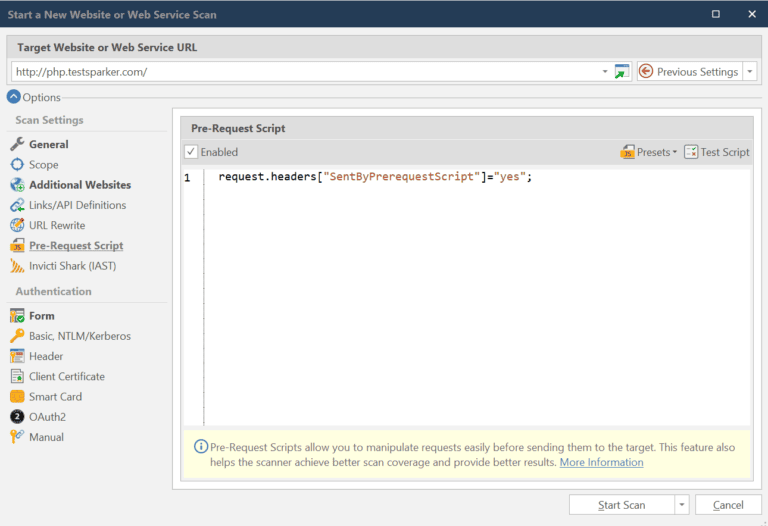 Pre-Request Scripts | Invicti
