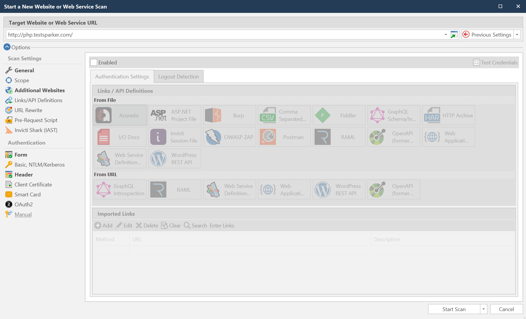 Manual Authentication | Invicti