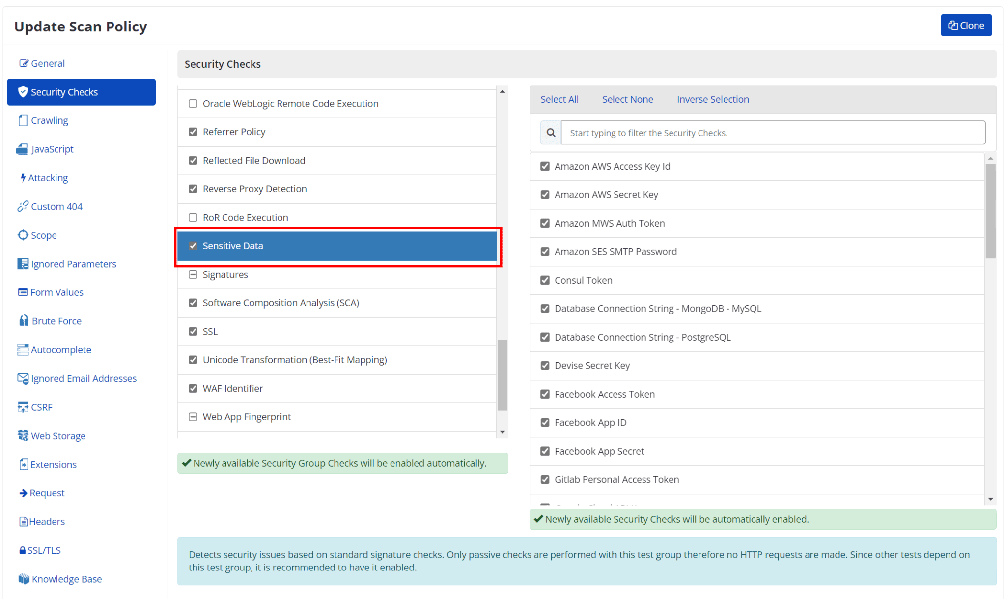 Identifying sensitive data | Invicti
