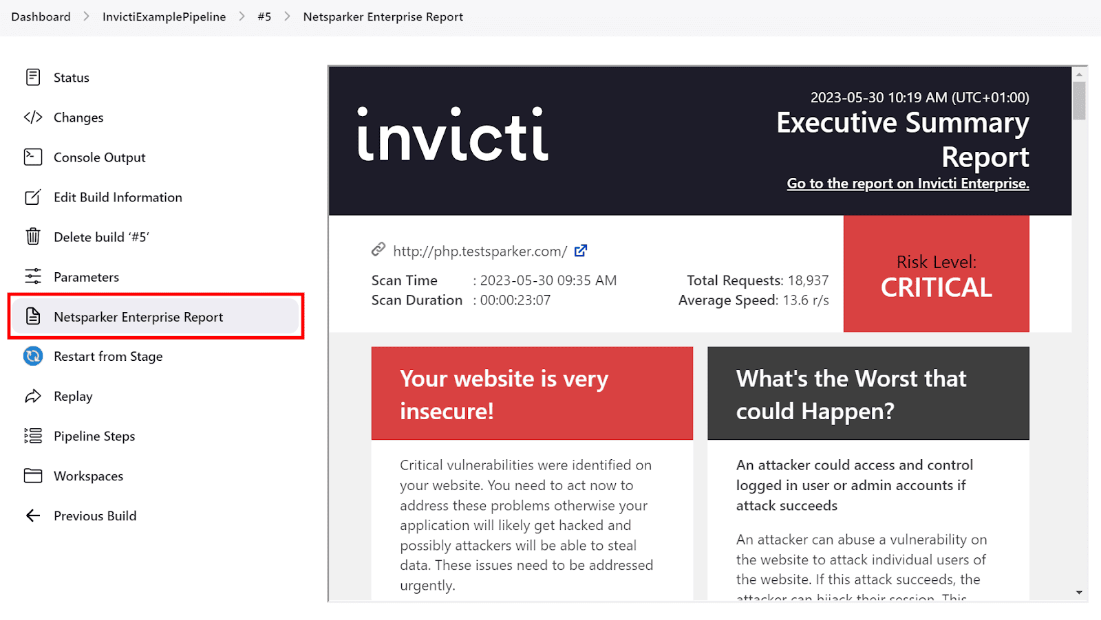 Integrating Invicti Enterprise with the Jenkins Plugin | Invicti