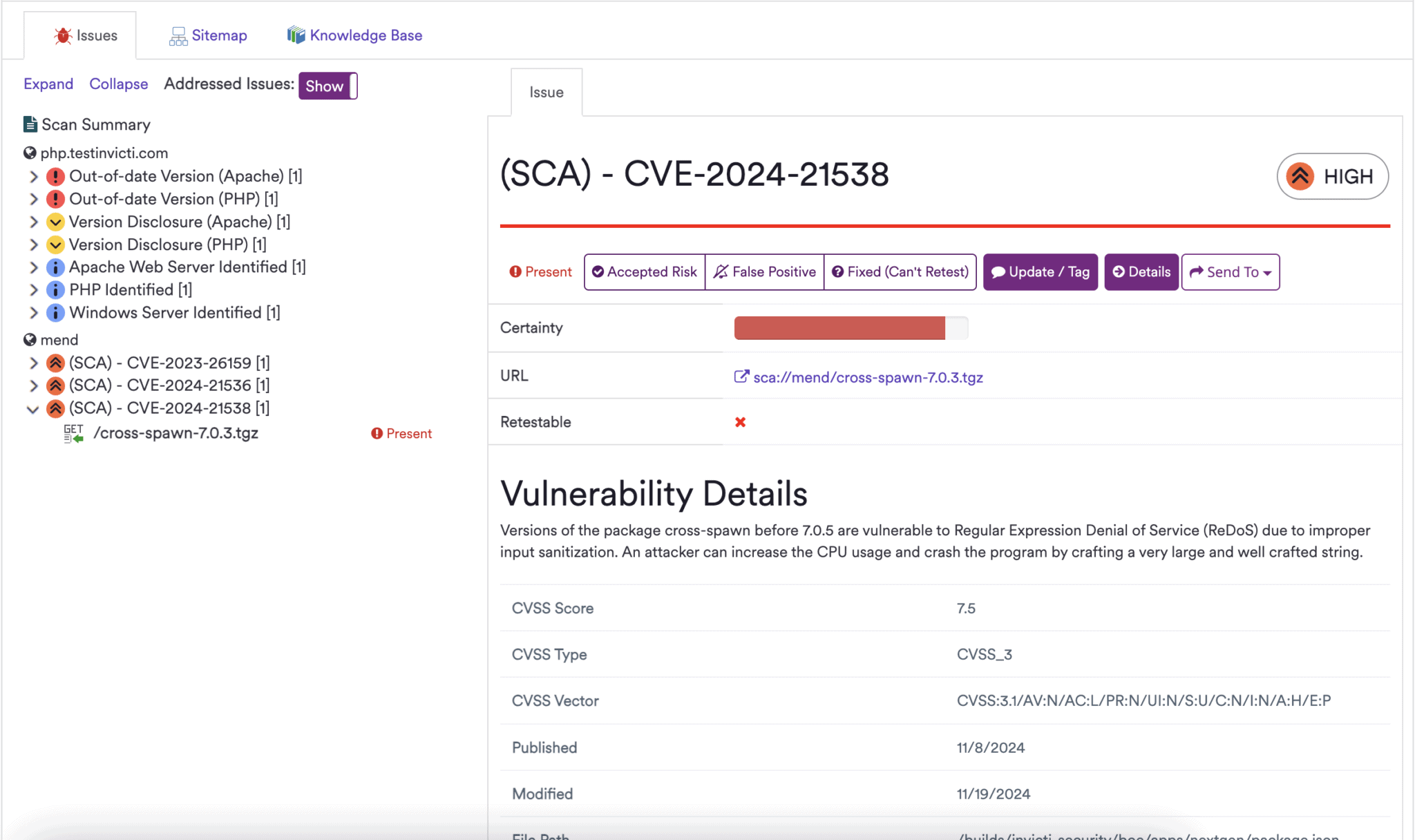 SCA (Software Composition Analysis) | Invicti