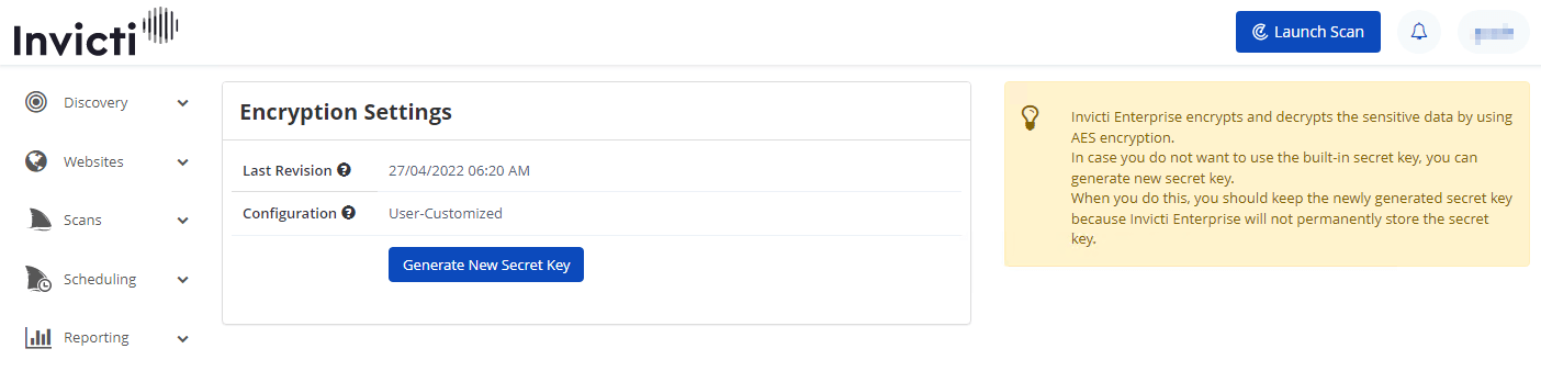Encryption Settings | Invicti